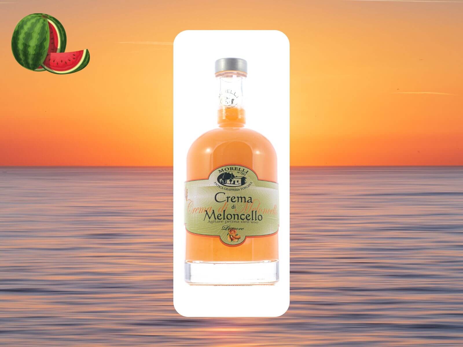 Melonen-Sahnelikör "Crema di Meloncello" aus der Toskana (Morelli)